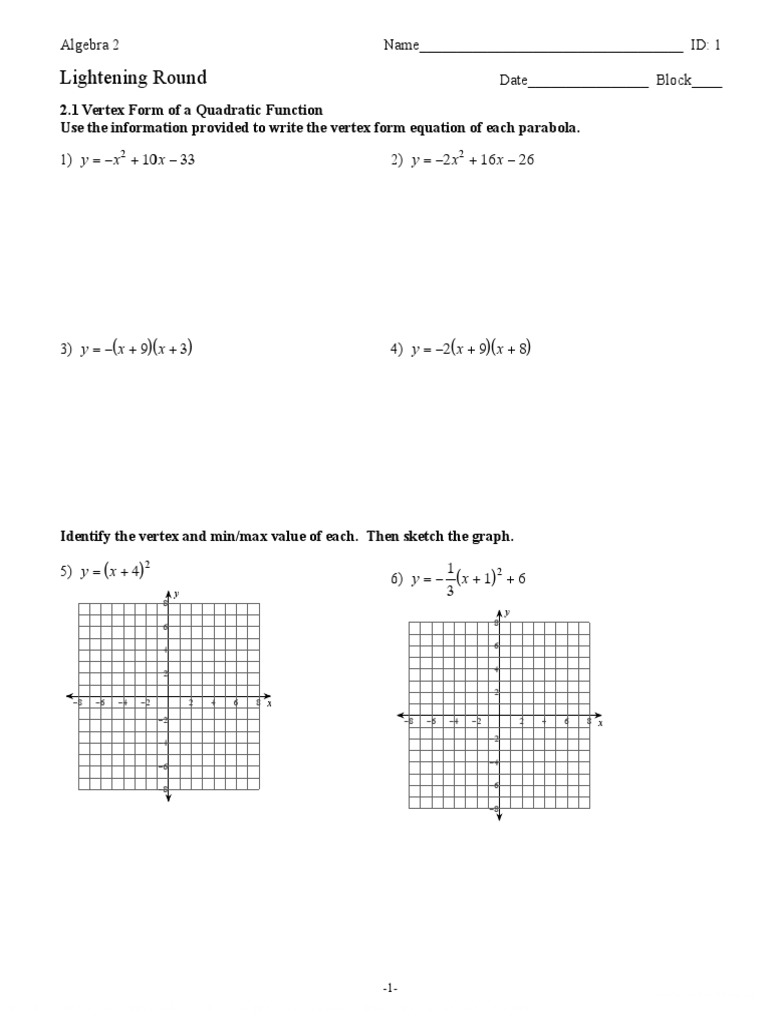 Alg 2 Review | Download Free PDF | Quadratic Equation | Abstract Algebra