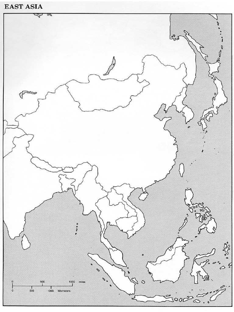 Printable Blank Map of East Asia Diagram Throughout - 4 | PDF