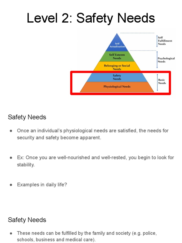 Level 2 - Safety Needs | PDF