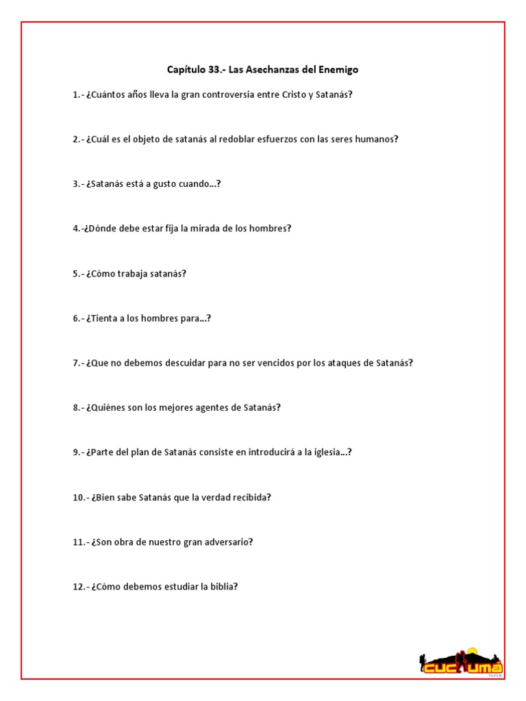 Capítulo 33 Las Asechanzas Del Enemigo | PDF