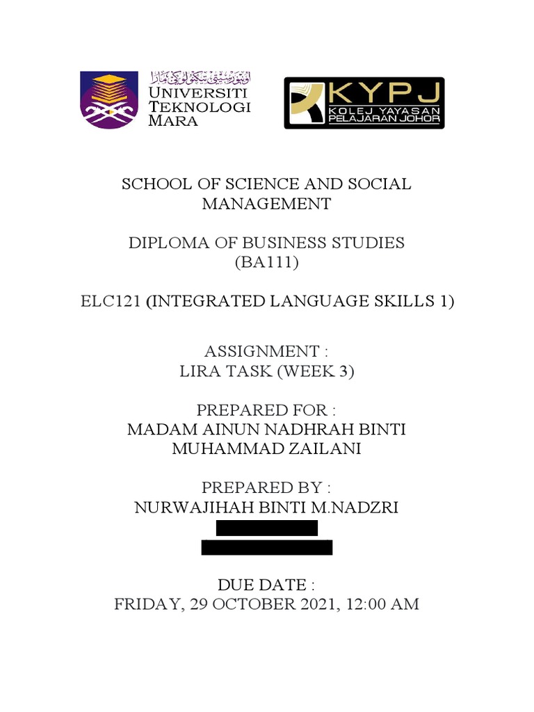 Elc121 - Integrated Languageskills 1 | PDF