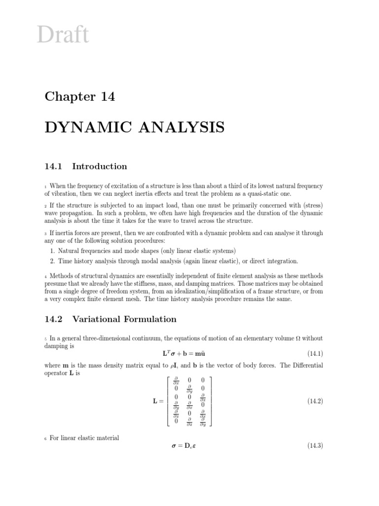 Dynamic Analysis | PDF | Finite Element Method | Matrix (Mathematics)