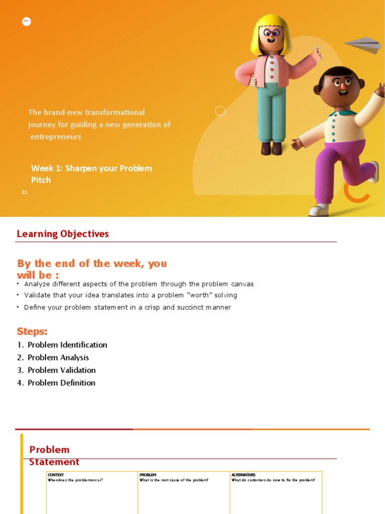 Week 1 - Handout-Sharpen Your Problem Pitch | PDF | Business | Cognitive Science