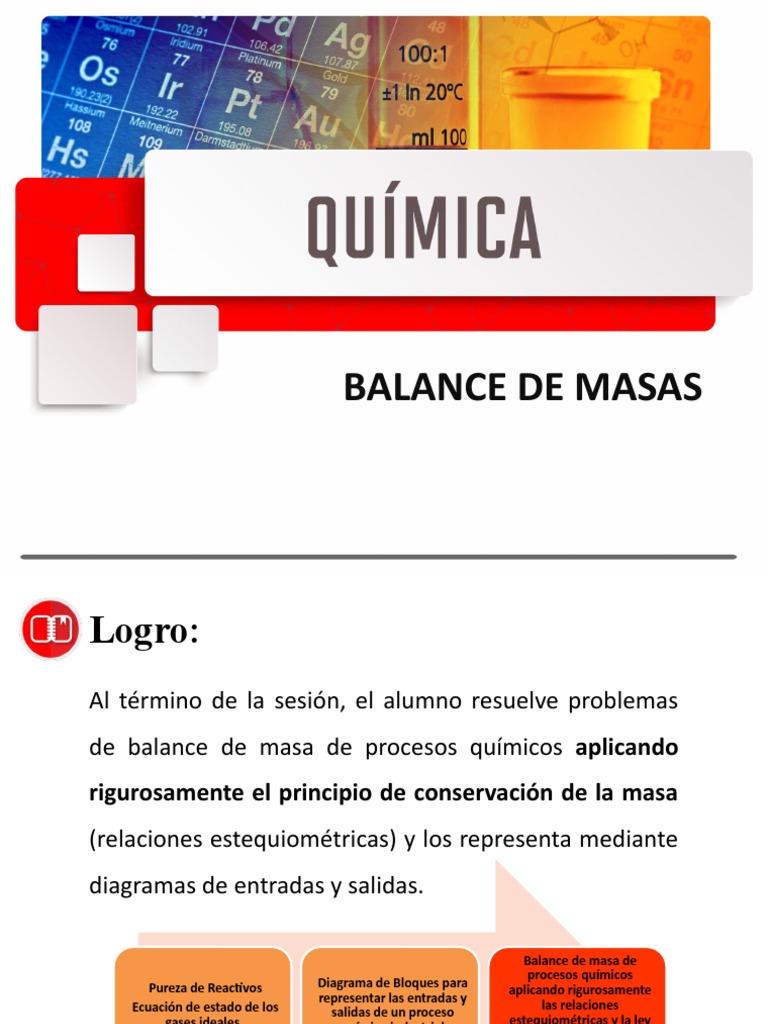 CE83 S06 S23 PPT08 Balance de Masa | PDF | Estequiometría | Química