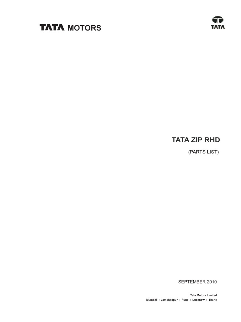 Tata Zip Spare Parts Price List | PDF | Screw | Piston