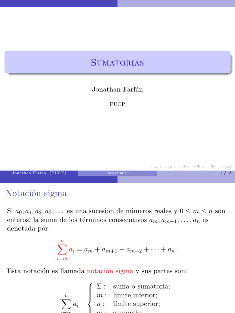 Sumatorias | PDF | Suma | Entero