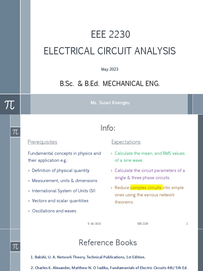 Lecture 1 - Introduction & Course Outline | PDF | Electrical Network | Passivity (Engineering)