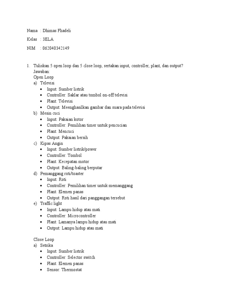 Open Loop Dan Close Loop | PDF