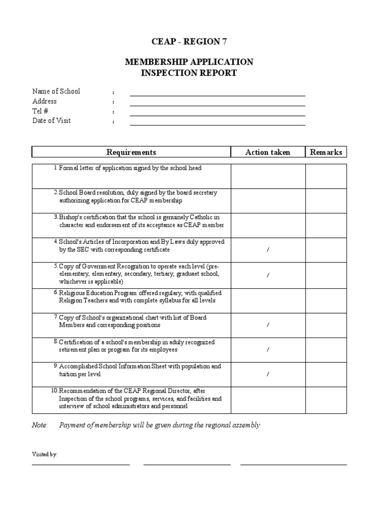 Ceap Membership Form | PDF