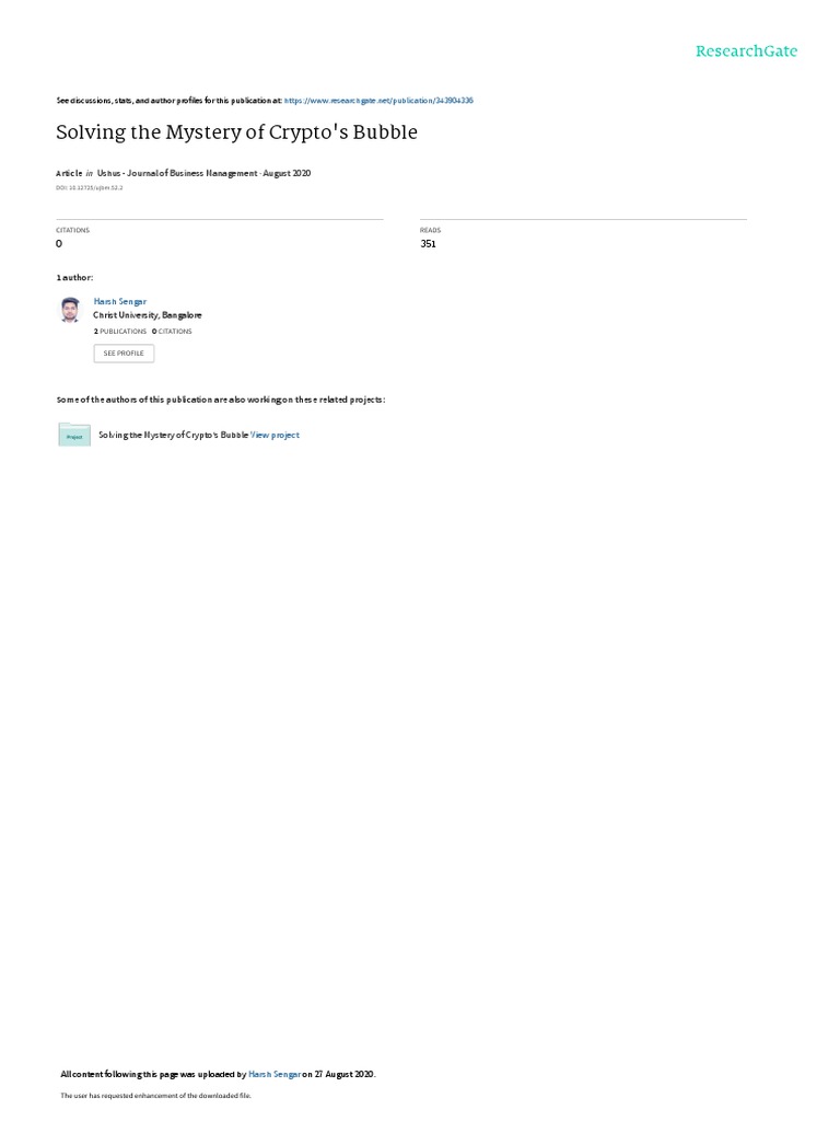 Solving the Mystery of Crypto Bubble | PDF | Cryptocurrency | Economic ...
