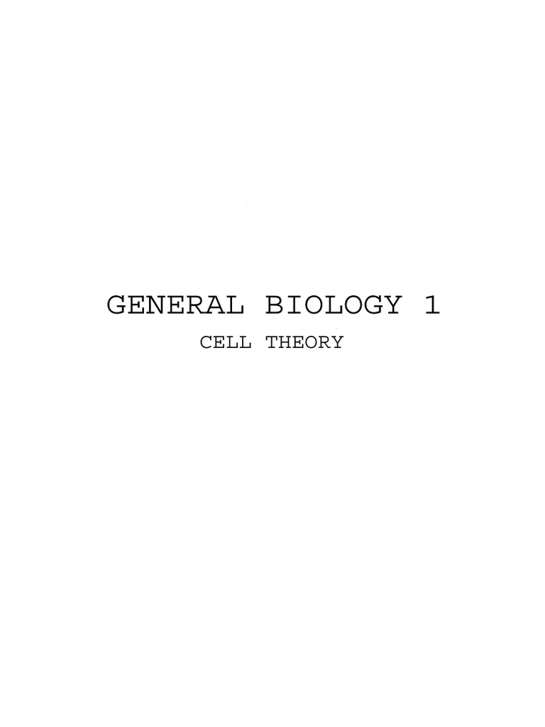 General Biology 1 Cell Theory | PDF | Endoplasmic Reticulum | Cell ...