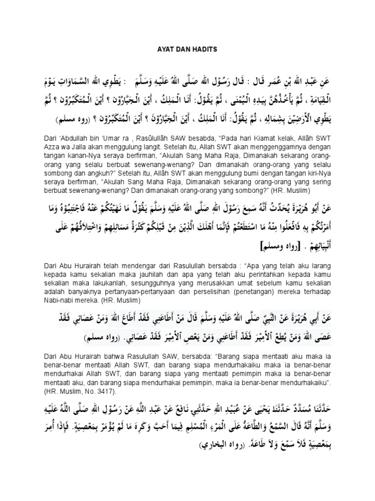 Ayat Dan Hadits Pak Saeful | PDF