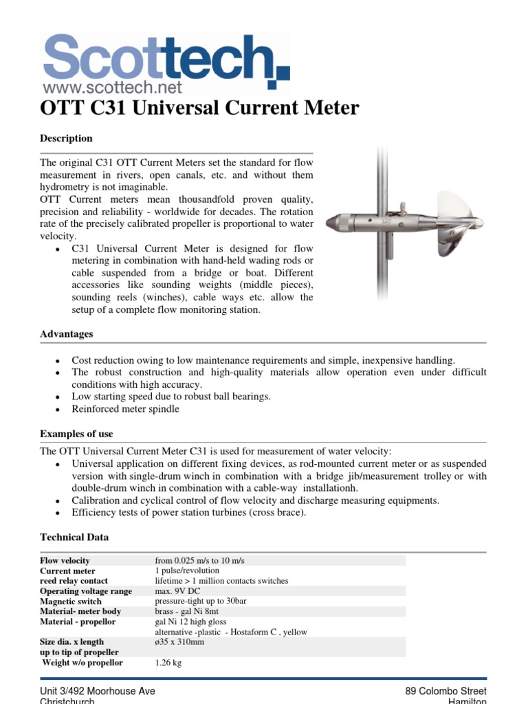 Ott c31 Universal Current Meter | PDF