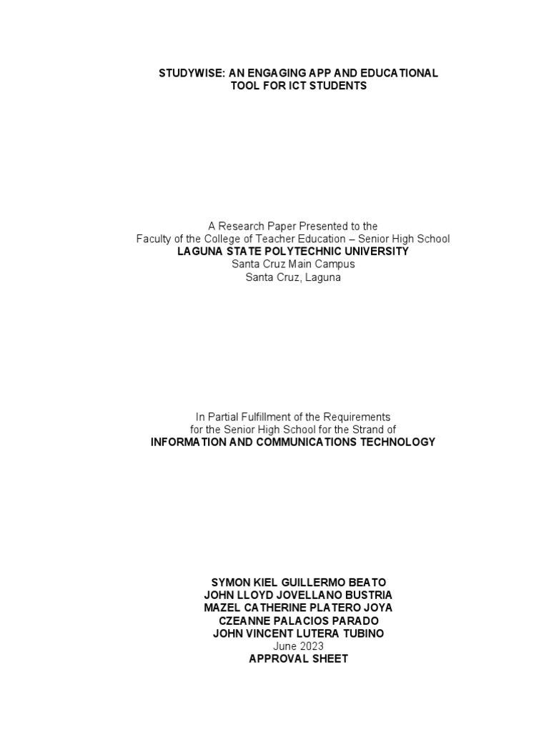 StudyWise Final Manuscript | PDF | Educational Technology | Web Design