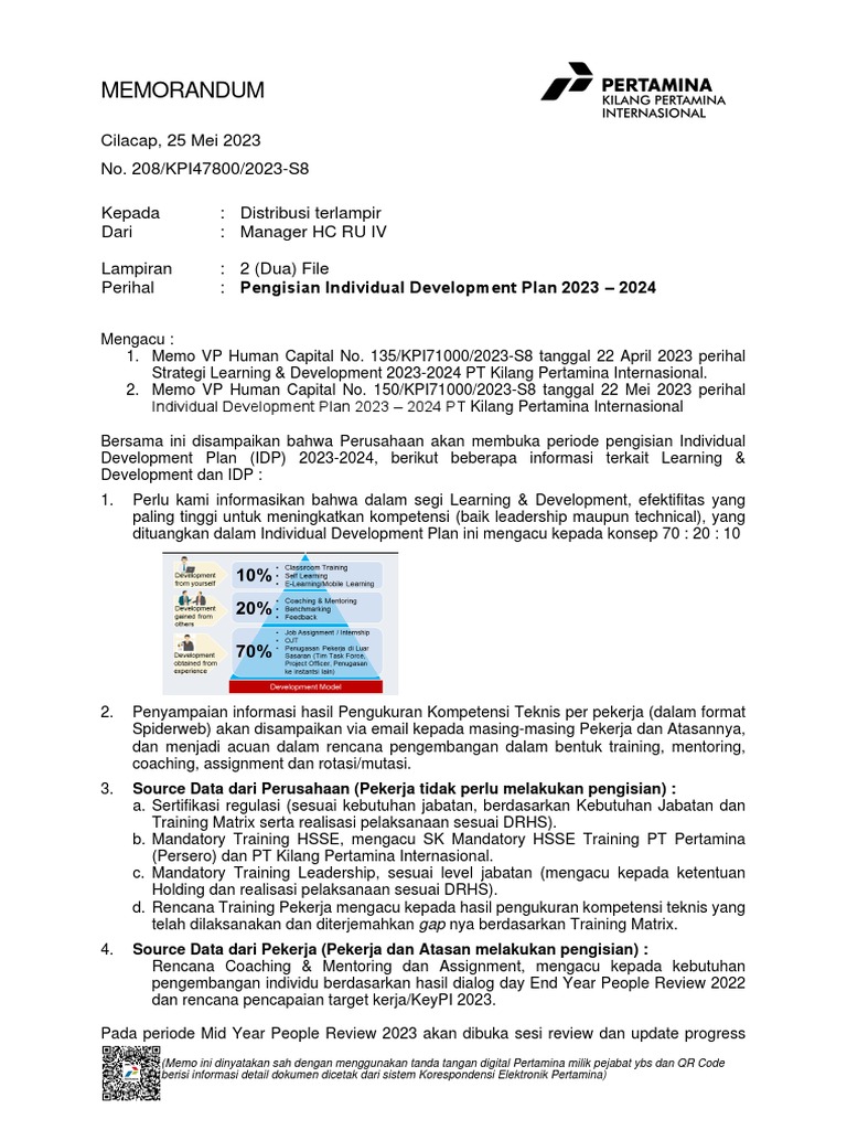 Memorandum 208 KPI47800 2023-S8 | PDF | Bisnis