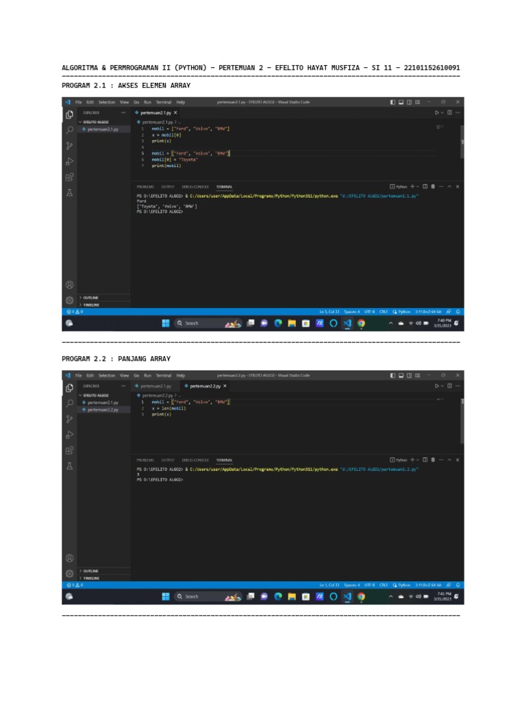 Panduan Array di Python | PDF | Science & Mathematics | Technology ...