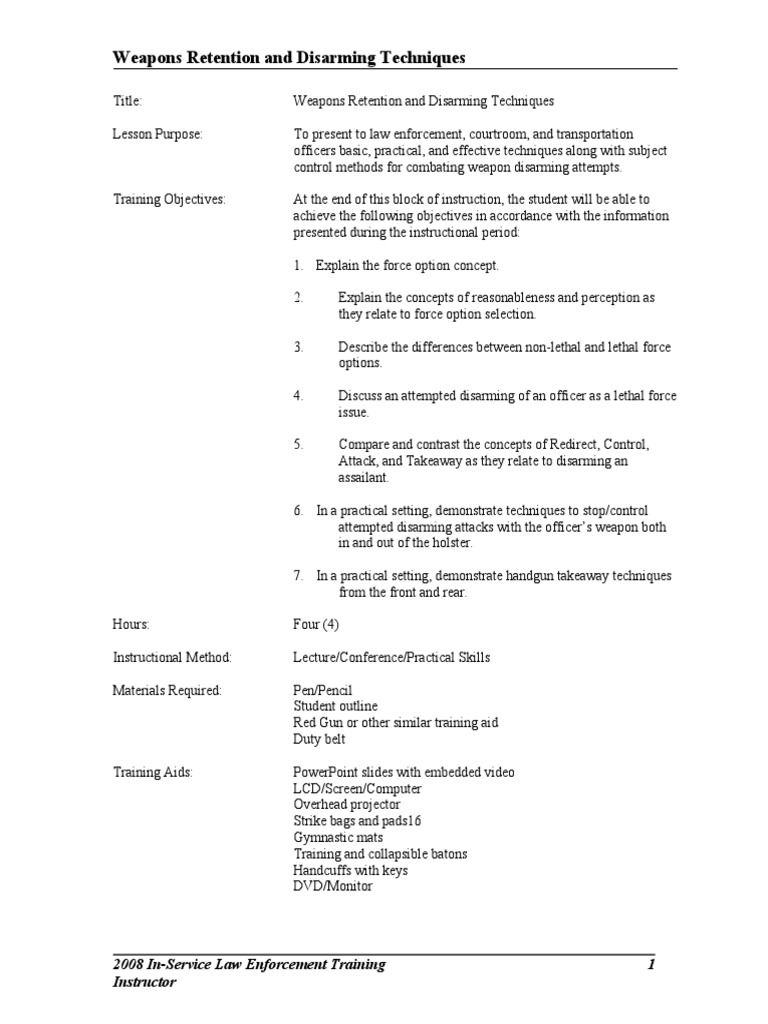 Weapons Retention | PDF | Reasonable Person | Use Of Force