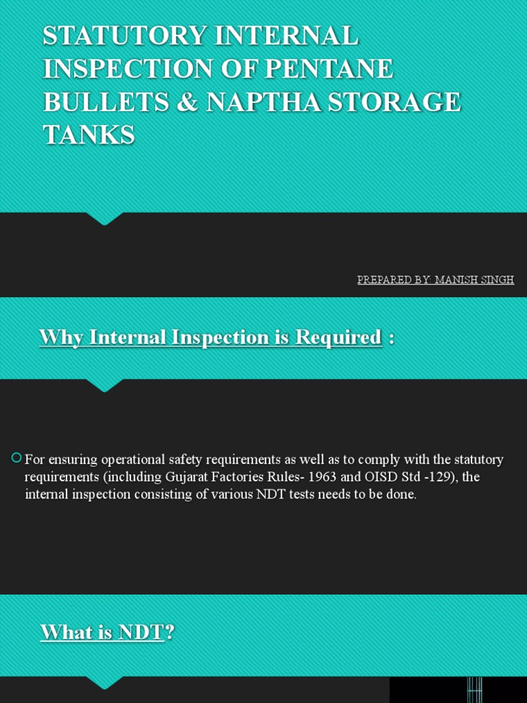 Presentation On Internal Inspection of Vessels Tanks | PDF ...