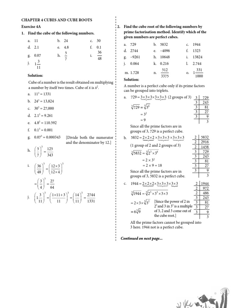 MAT8 CH 4 Cubesandcuberoots AK | PDF | Numbers | Algebra
