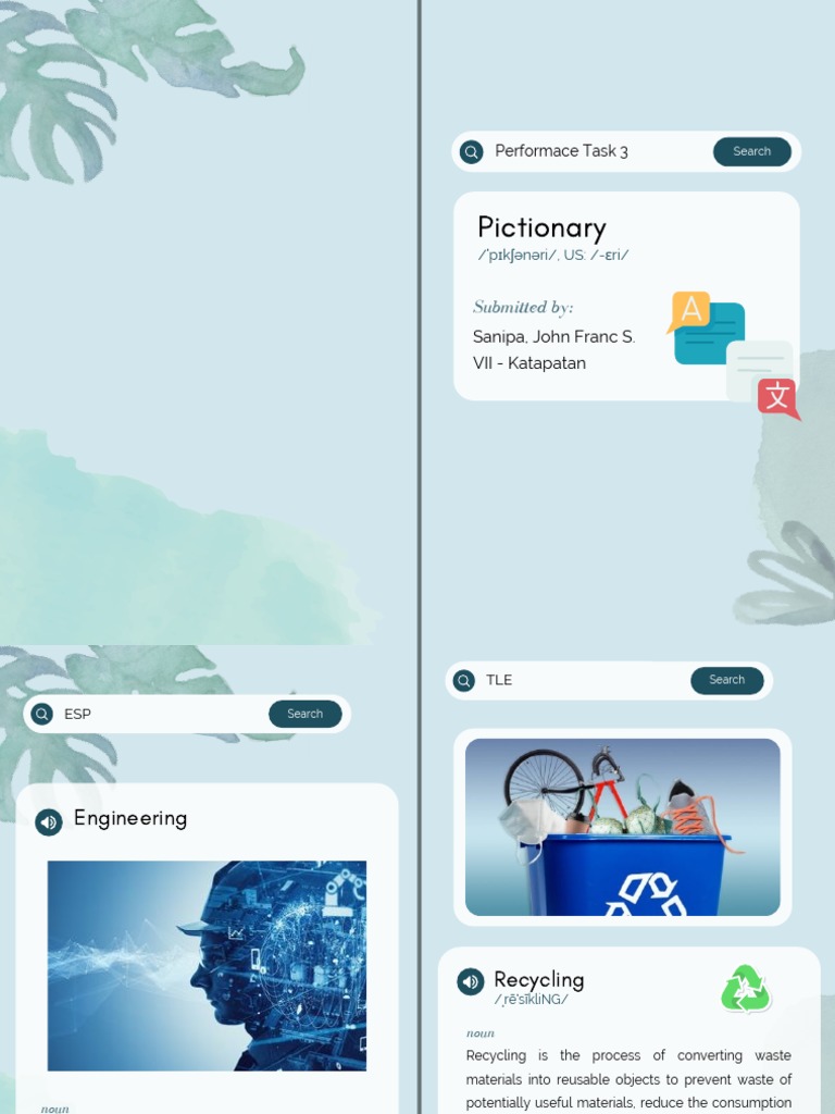 Performace Task 3 Pictionary | PDF | Nature | Pollution
