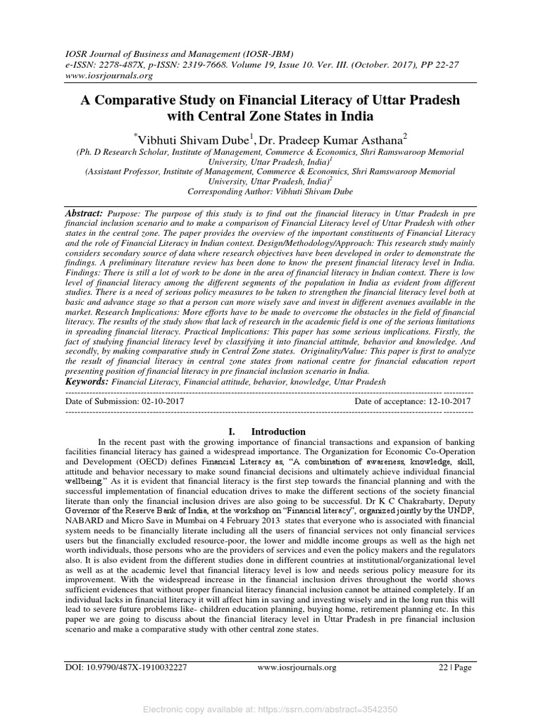 Research Paper | Download Free PDF | Financial Literacy | Literacy