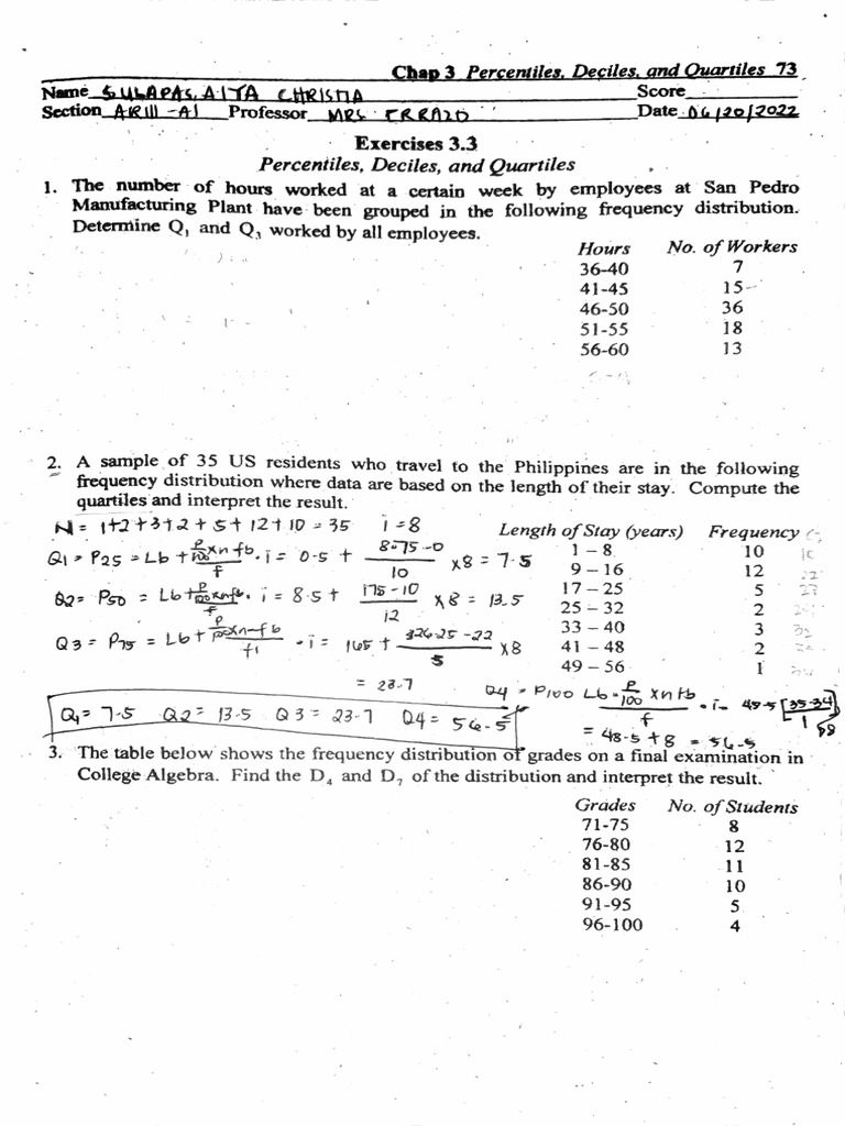 Percentiles and Quartiles - Sulapas | PDF