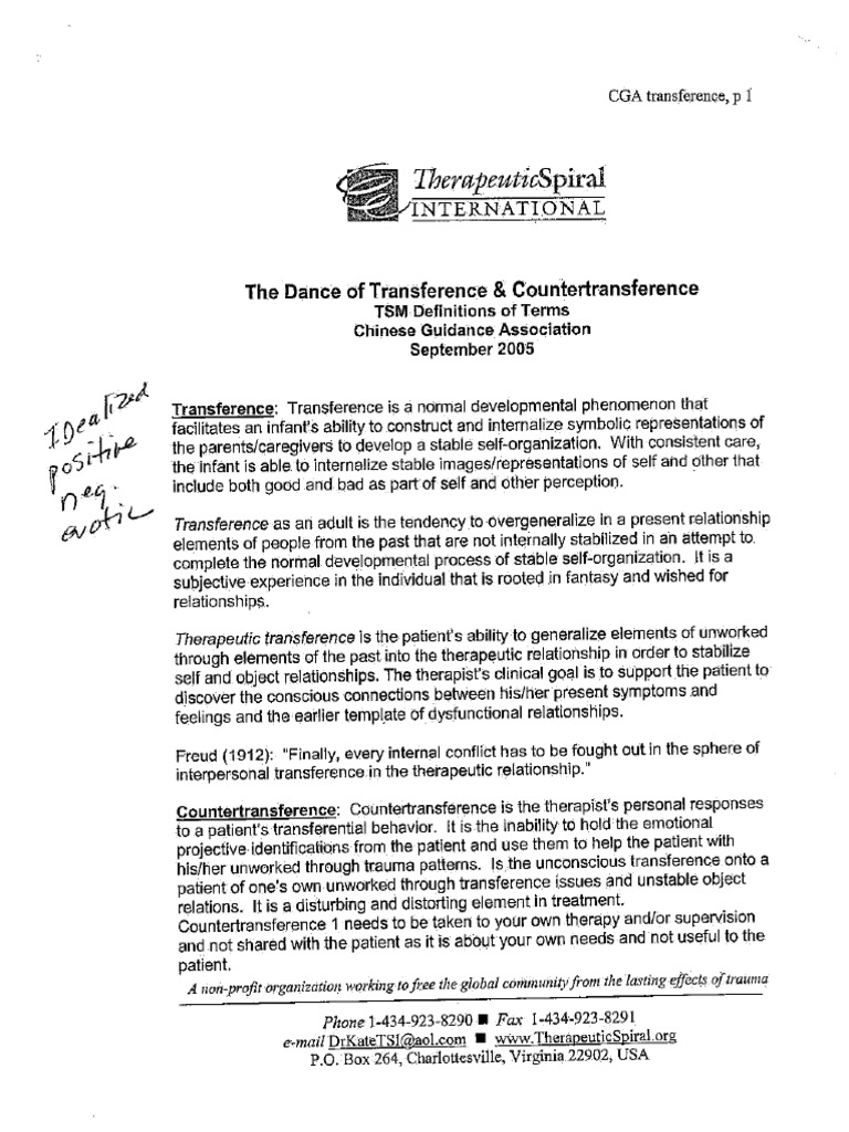 The Dance of Transference and Countertransference | PDF