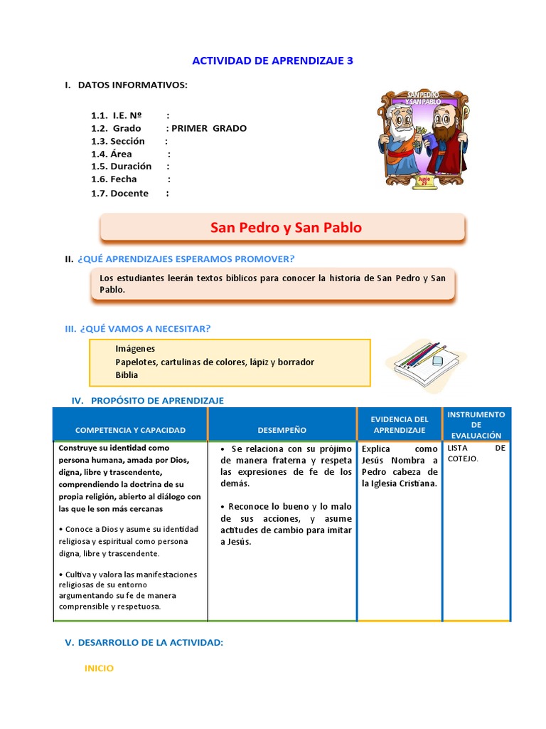d3 A2 Sesion Rel. San Pedro y San Pablo | PDF | Religiones abrahámicas