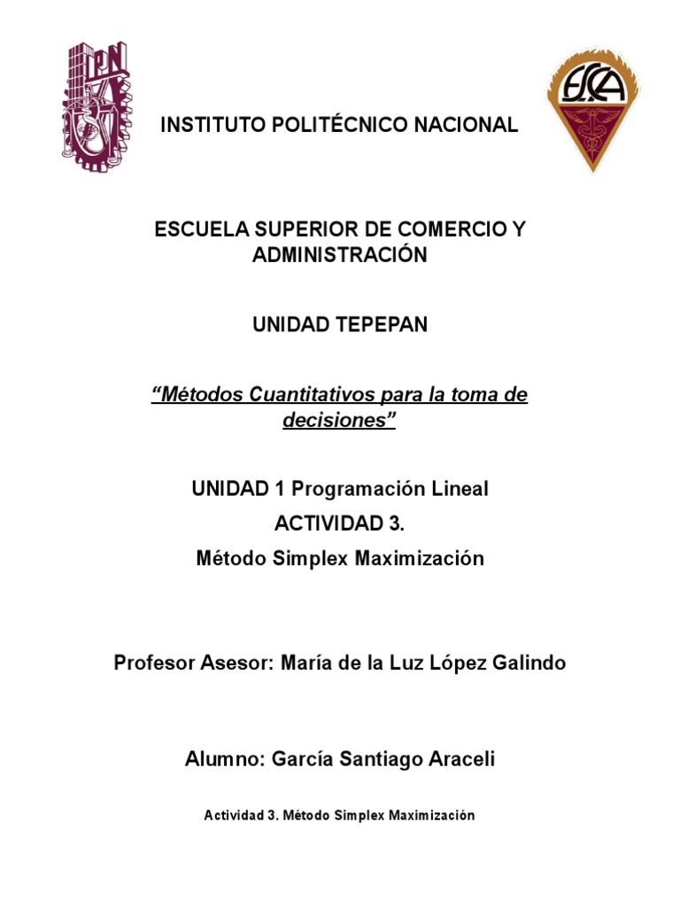 Método Simplex para Maximización de Utilidades | PDF | Programación lineal | Estado de resultados