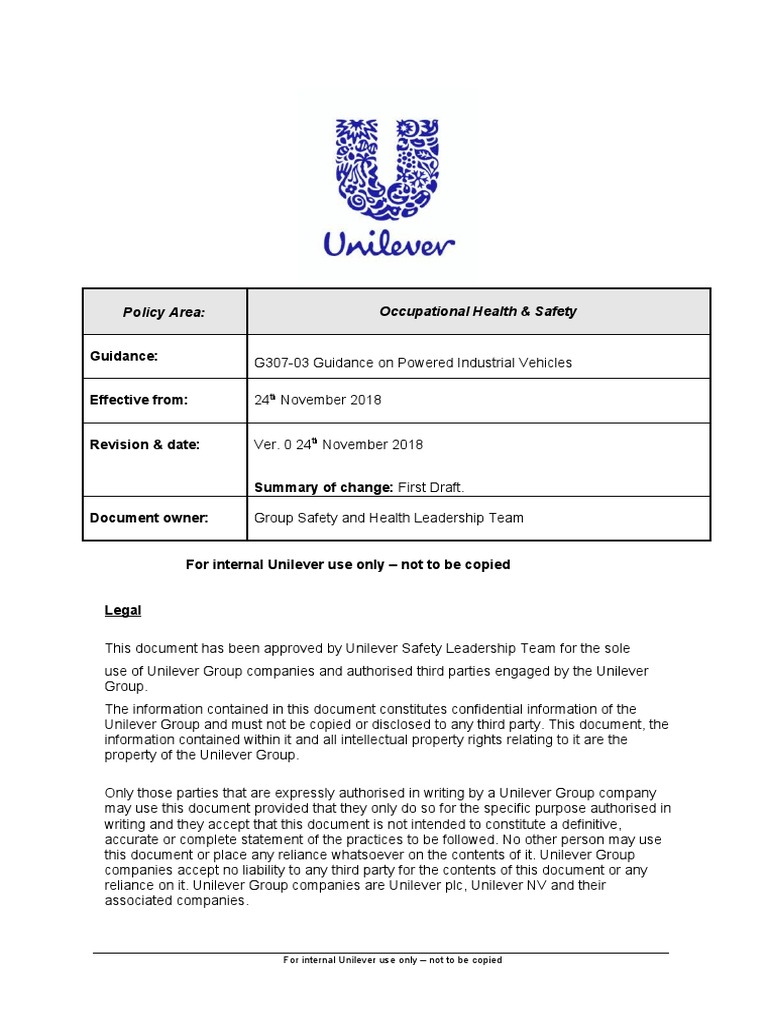 G307-03 Powered Industrial Vehicles Guidance Document | PDF | Forklift ...