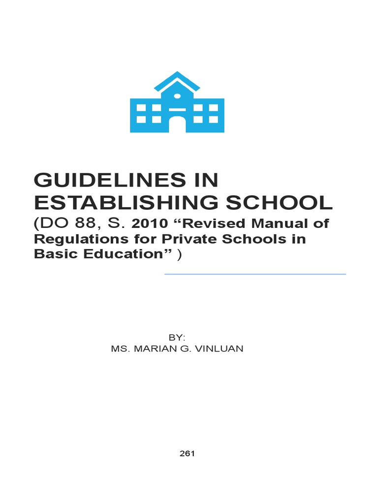 Guidelines in Establishing School | PDF | Academic Degree | Schools