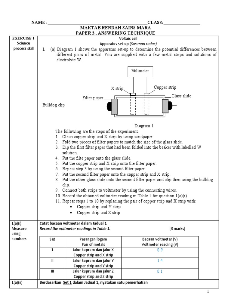 SPM CHEMISTRY 4541 P3,2022Part 2-8 Dec 2022 | PDF | Sodium Carbonate ...