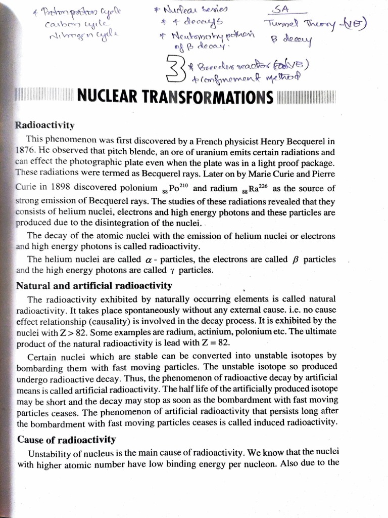 Nuclear Physics Chapter 3 Nuclear Transformations | PDF