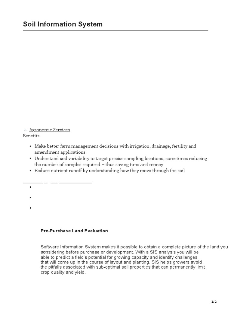 Soil Information System | PDF | Soil | Irrigation