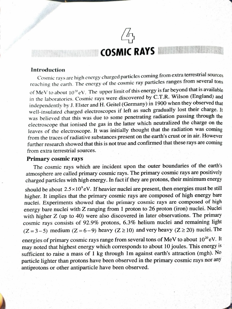 Nuclear Physics Chapter 4 Cosmic Rays | PDF | Van Allen Radiation Belt ...