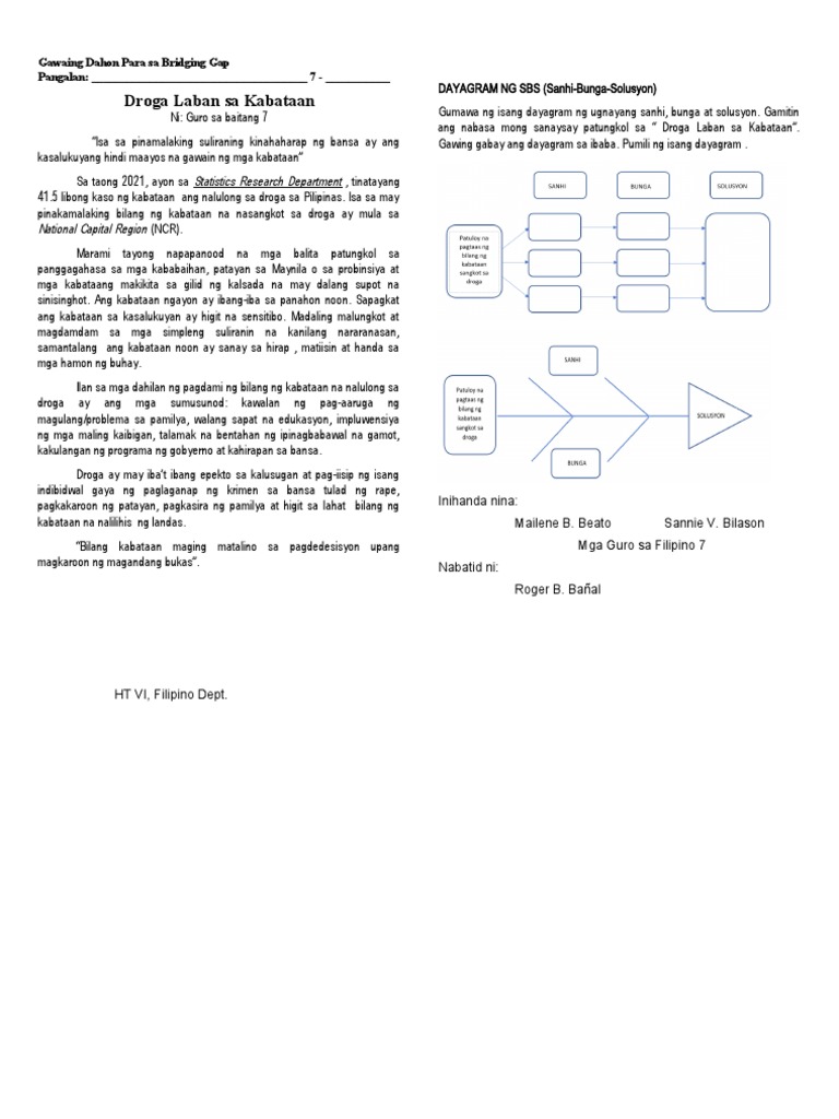 Gawaing Dahon para Sa Bridging Gap | PDF
