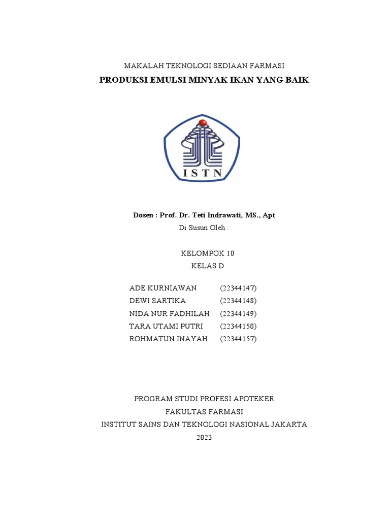 Produksi Emulsi Minyak Ikan Optimal | PDF | Kesehatan Holistik | Sains ...