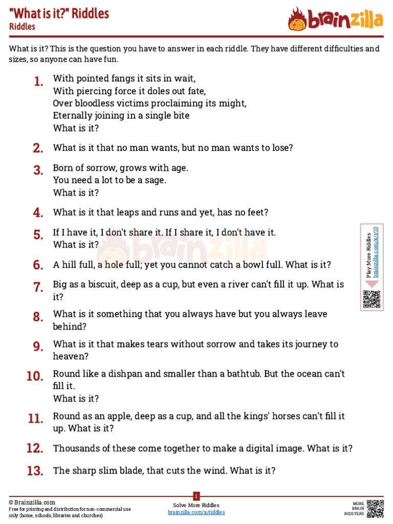 What Is It Riddles | PDF