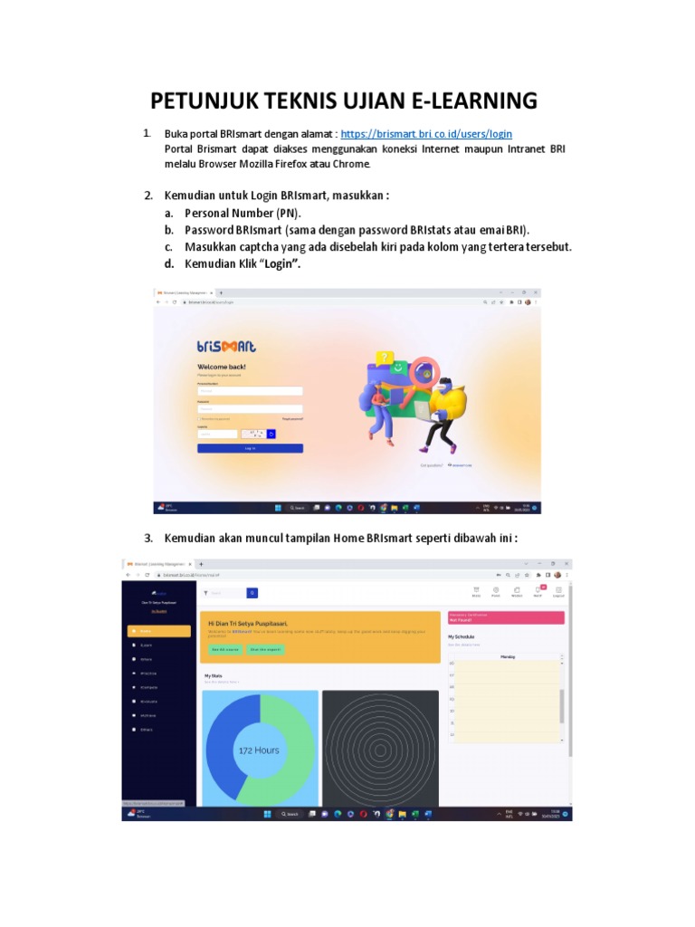 Panduan Login dan Akses Brismart E-Learning | PDF | Komputer