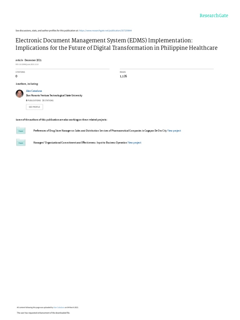 Electronic Document Management System (EDMS) Implementation ...