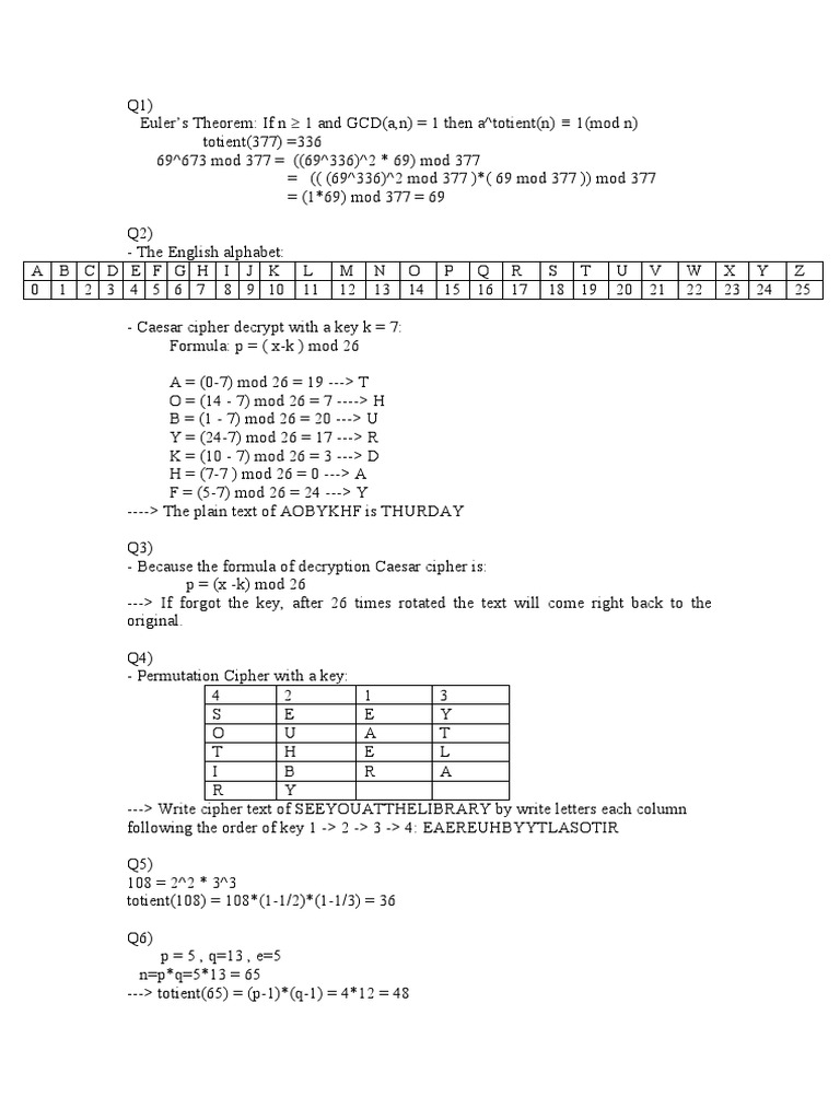 Modular Arithmetic and Ciphers | PDF | Virtual Machine | Secrecy