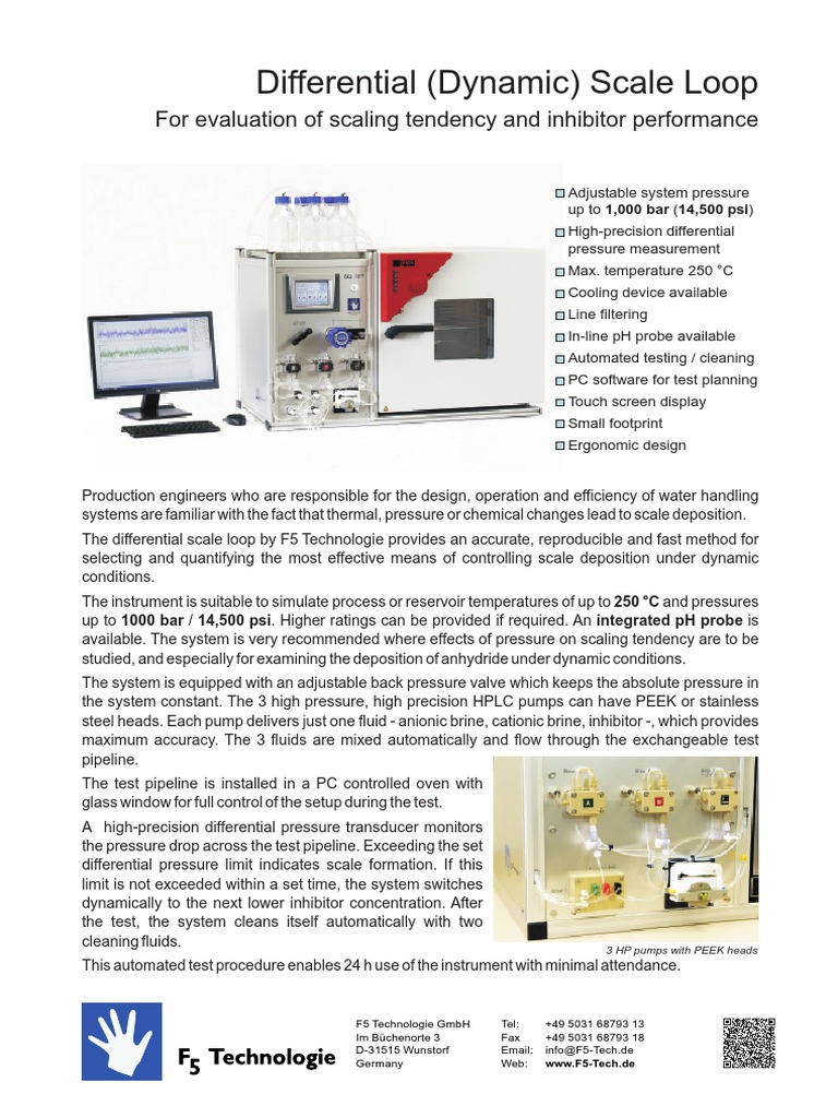 F5 Technologie Differential Scale Loop Data Sheet | PDF | Pressure Measurement | Pump