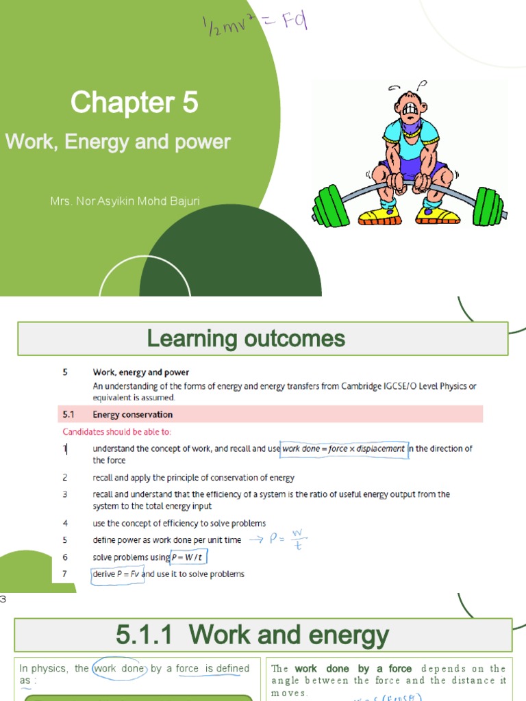 Chapter 5 Work, Energy Power - 230115 - 121724 | PDF | Kinetic Energy | Mathematical Concepts
