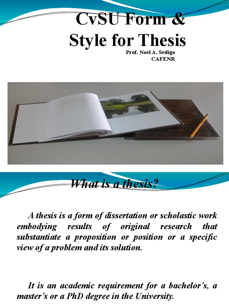 Seminar Presentation For CvSU Thesis Form Style 2016 | PDF | Thesis ...