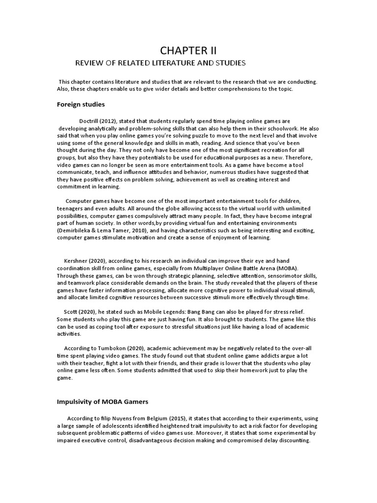 Chapter Ii | PDF | Adolescence | Video Games