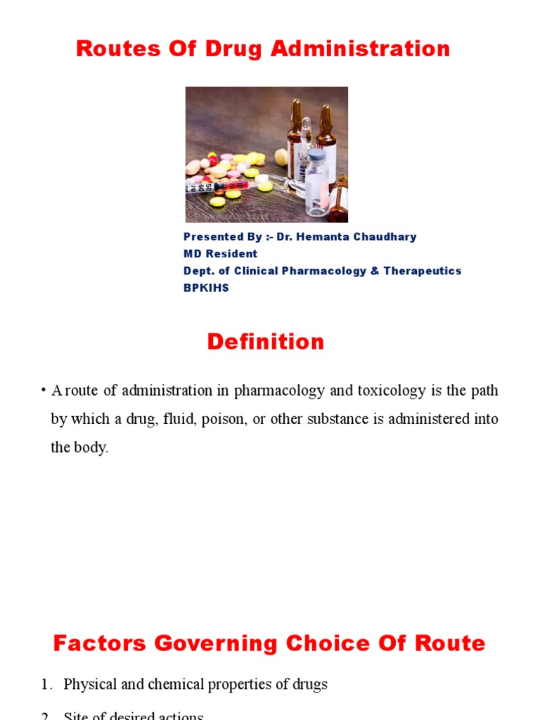 Overview of Drug Administration Routes | PDF | Topical Medication ...