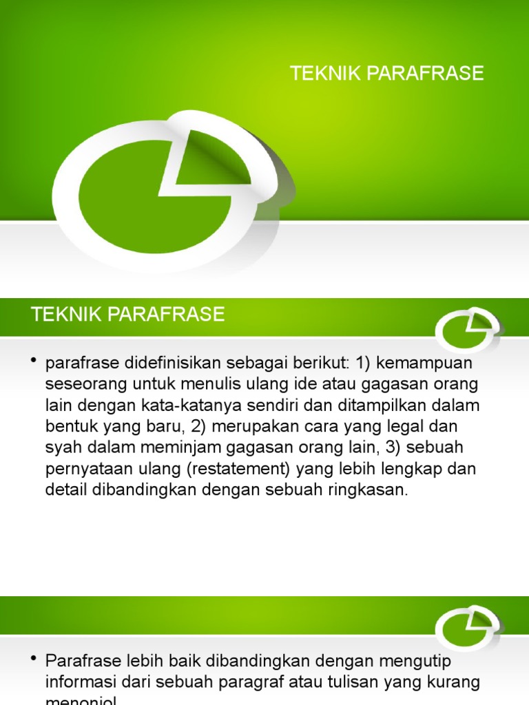 Pekan 8 TEKNIK PARAFRASE | PDF | Kajian Bahasa Asing