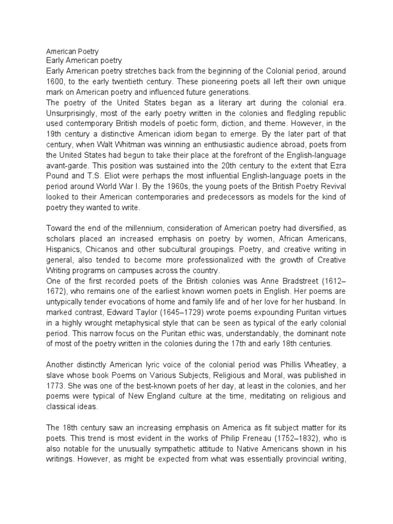 American Poetry | PDF | American Poetry | Transcendentalism