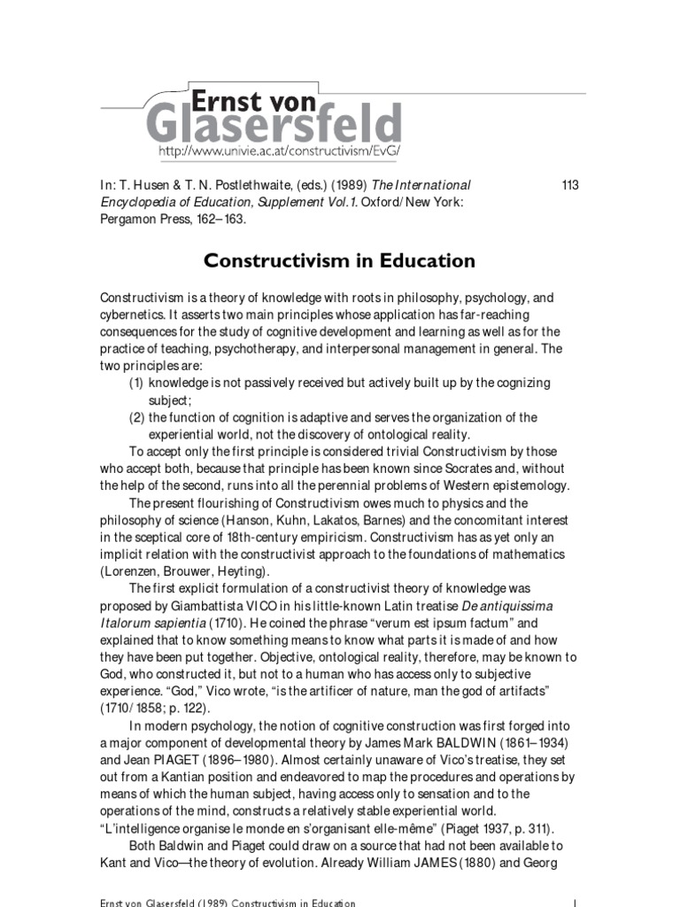 Constructivism in Education | PDF | Constructivism (Philosophy Of ...