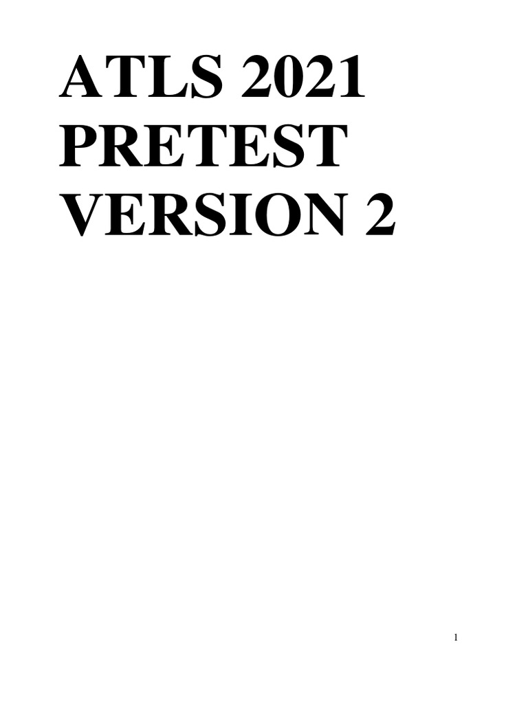 ATLS 2021 Pretest Questions and Answers | PDF | Teaching Methods ...